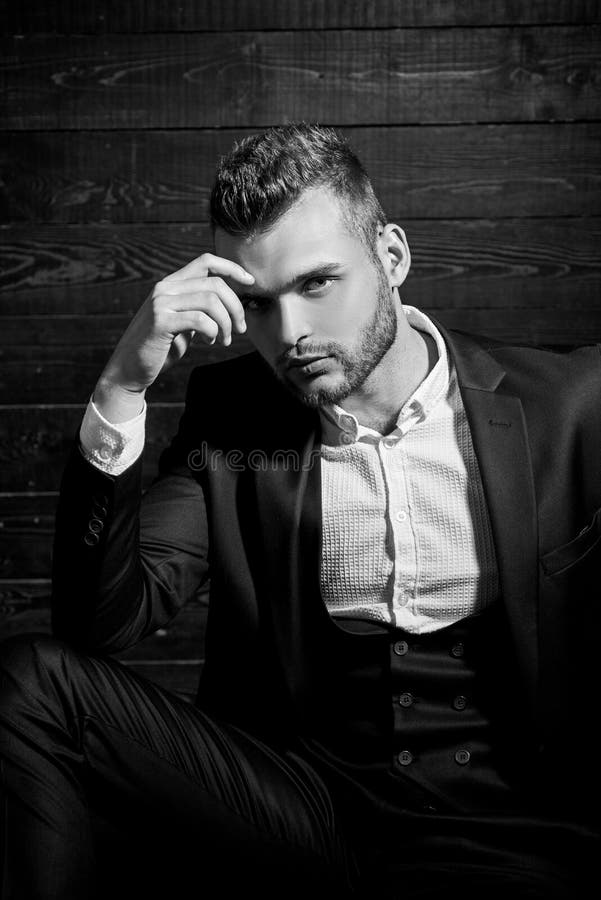 Man In Classic Suit Shirt Business Confident Portrait Of Handsome