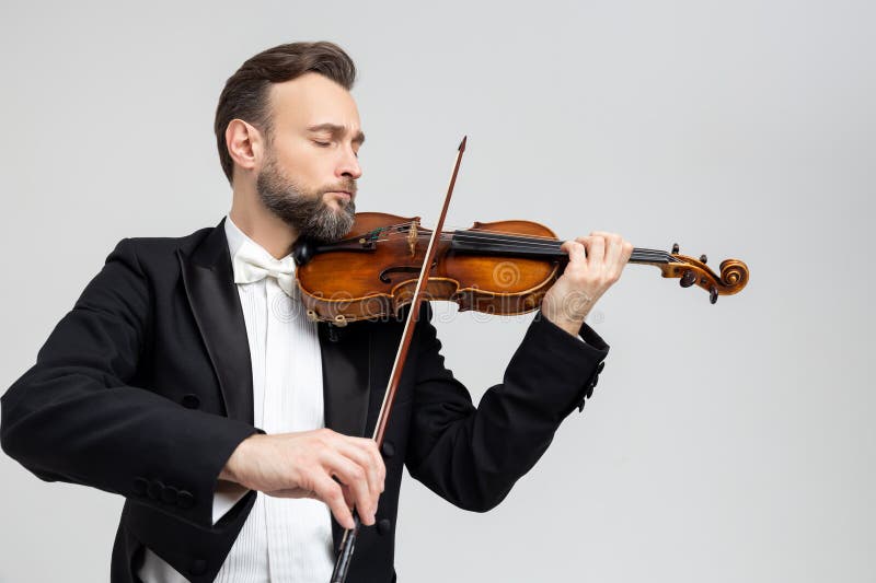 Man Classic Violinist at Musical Elegant Performance Stock Image ...