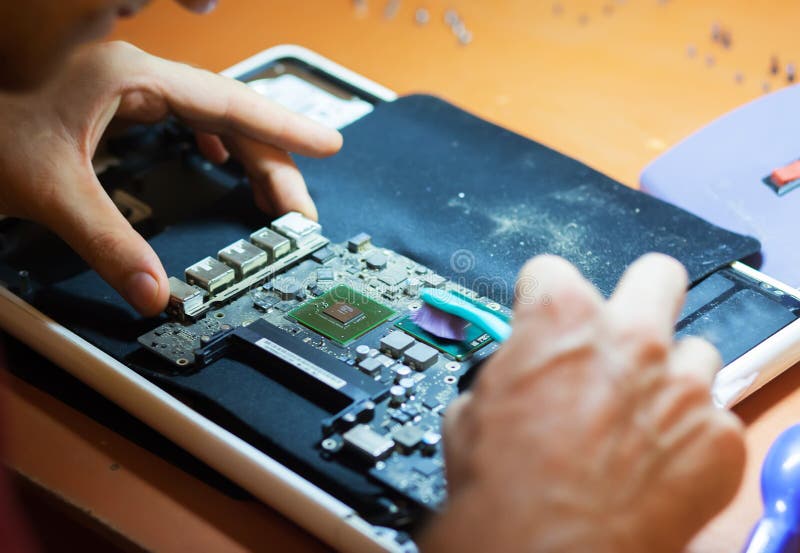 Laptop processor cleaning stock photo. Image of parts - 108451296