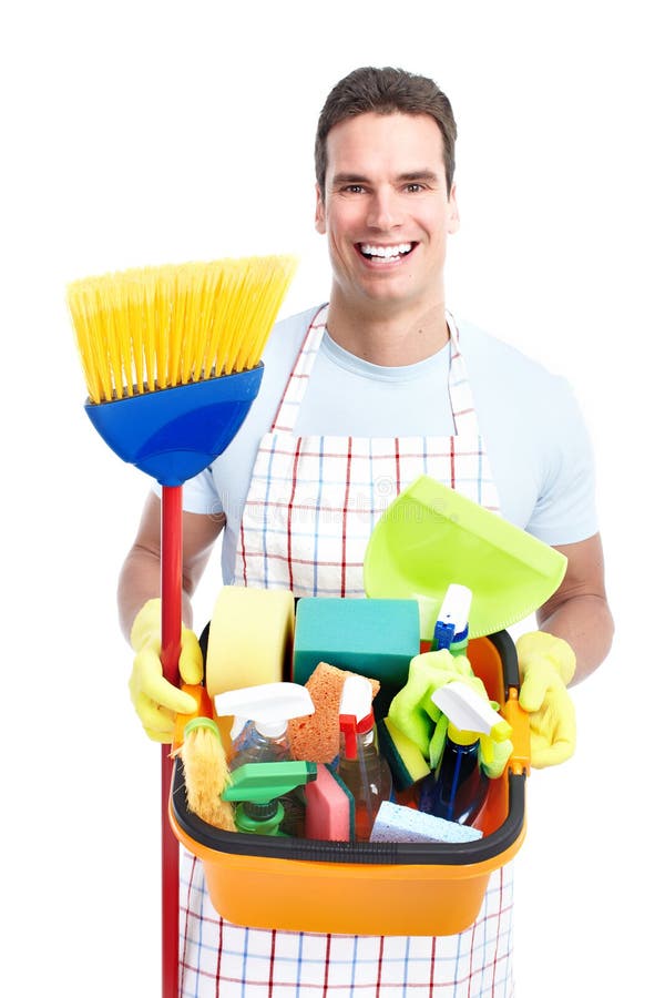 Man cleaner. stock photo. Image of life, occupation, dusty - 32541800
