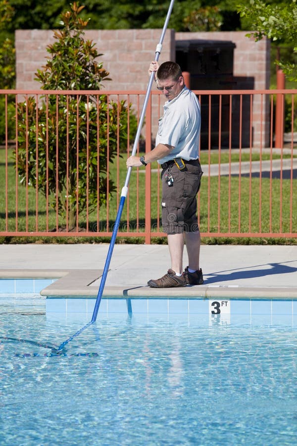 Active Pool Service Technician Stock Photo - Image of clean, cleaner ...