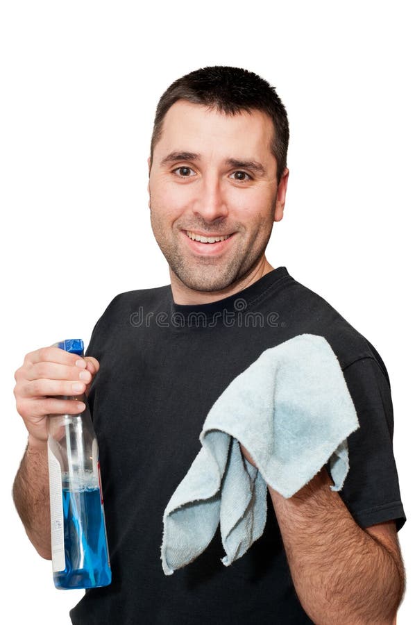 Man Cleaning Time stock image. Image of home, isolated - 23332745