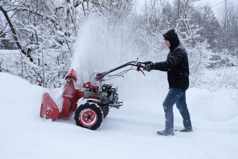 Man Clearing Snow in Backyard with Snow Blower Stock Image - Image of ... Man Clearing Snow in Backyard with Snow Blower Stock Image - Image of ...