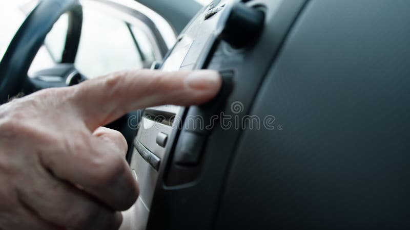 Man Clicking Buttons Inside the Car Stock Video - Video of interior ...