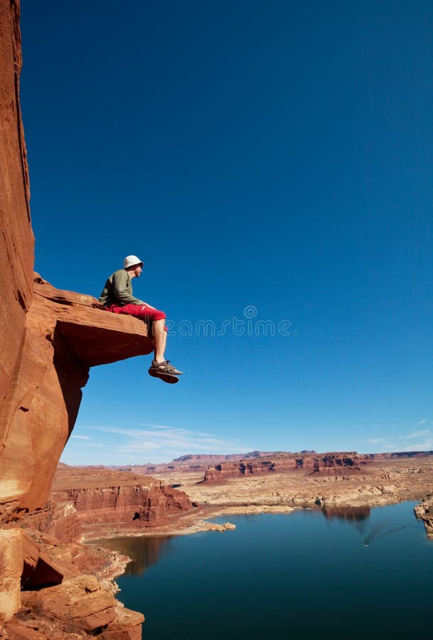 Man on the cliff stock photo. Image of travel, area, river - 54179384