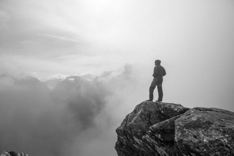 Man on the cliff stock image. Image of high, canyon - 189746099