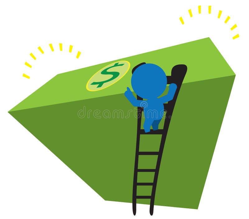 Man Climb Ladder Deposit Saving Money Illustration Stock Vector ... Man Climb Ladder Deposit Saving Money Illustration Stock Vector ...