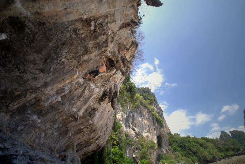 Rock climber dangling. stock image. Image of adventure - 23530147