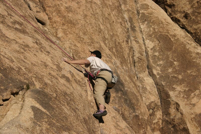 Man climbing stock photo. Image of rope, chalk, rock, achievement - 8010654