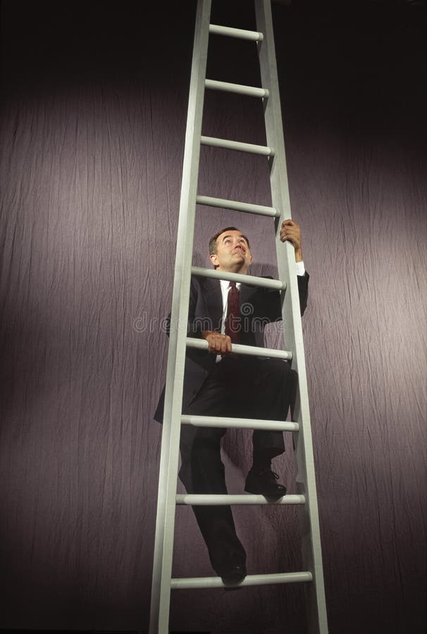 Man Climbing Corporate Ladder Stock Photo - Image of opportunity, hope ...