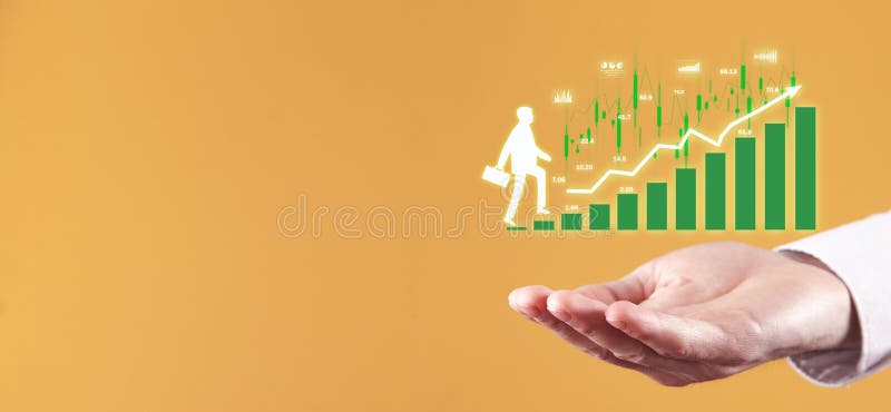 Man Climbing Graph and Stock Market Statistics Stock Photo - Image of ...