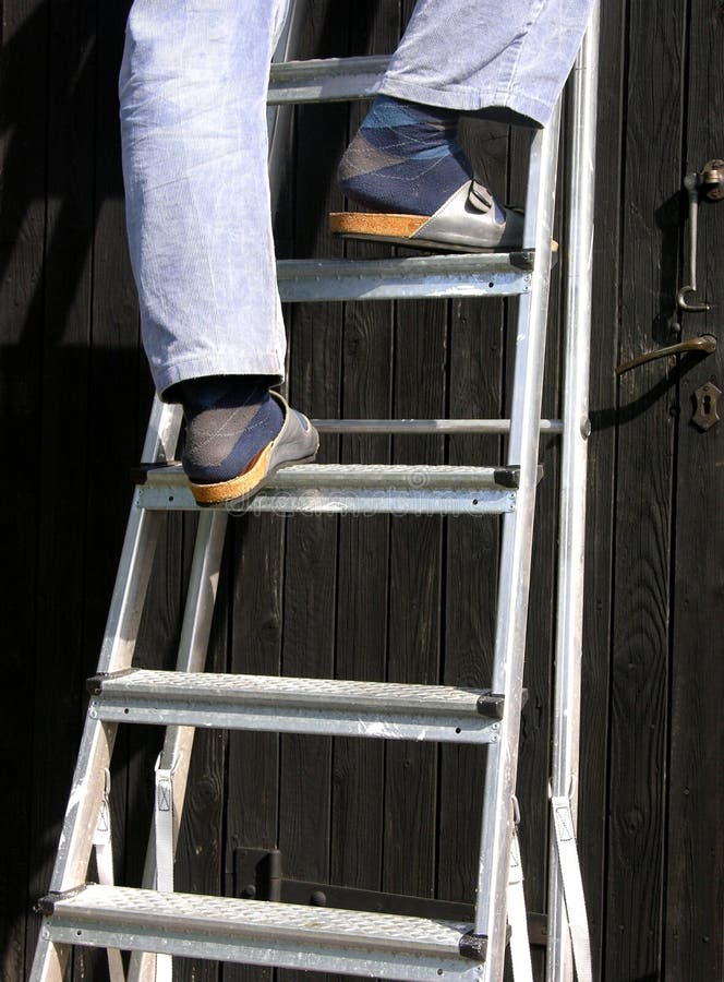 Man climbing ladder stock photo. Image of blue, concepts - 14745070