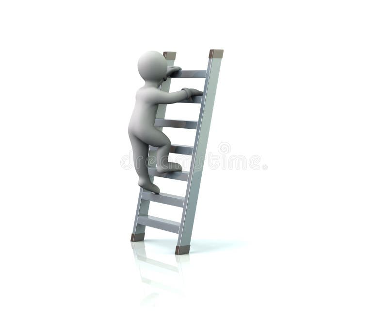 Man climbing on ladder stock illustration. Illustration of achieve ...