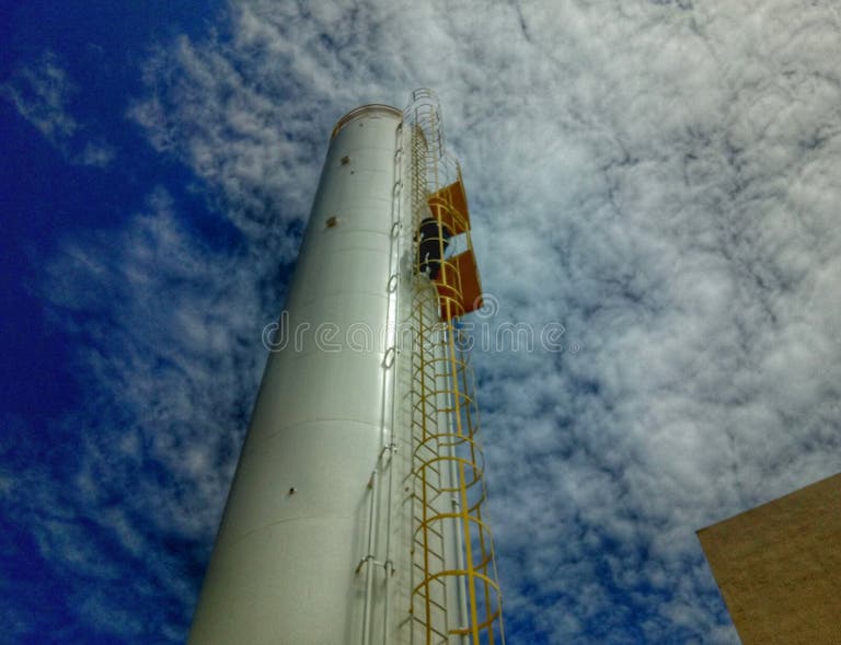 Water tower cleaning stock photo. Image of worker, ladder - 129934800