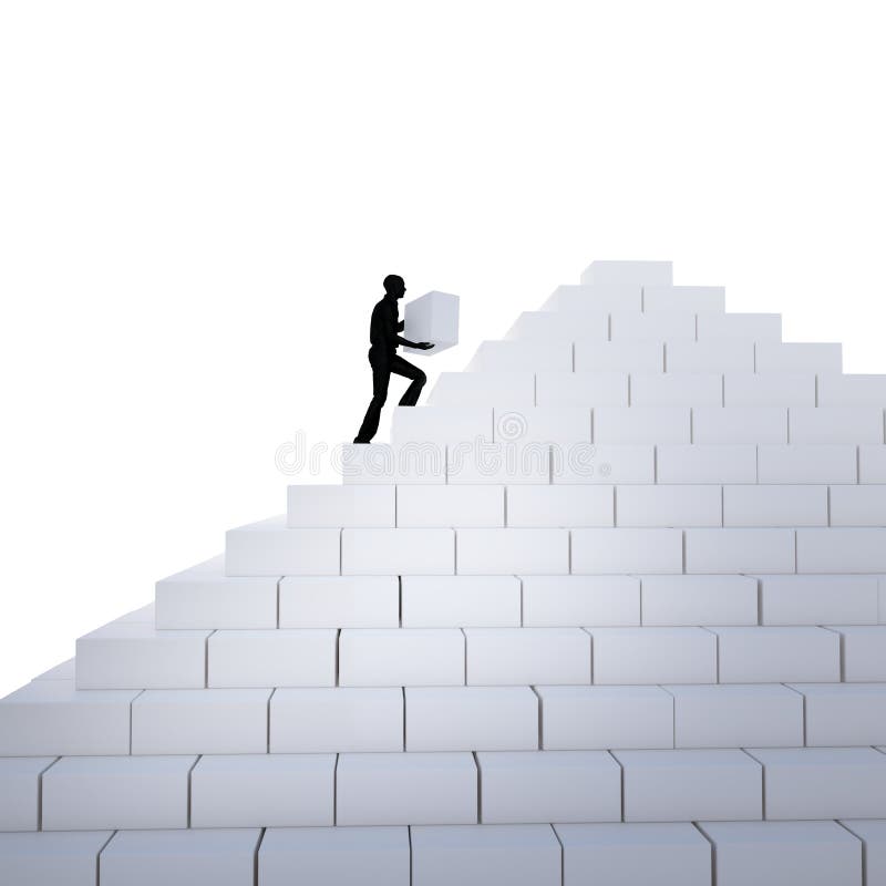 Man climbing a pyramid stock illustration. Illustration of effort ...