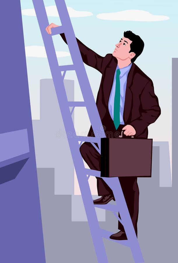 Man Climbing Up The Corporate Ladder Stock Image - Image: 14376021