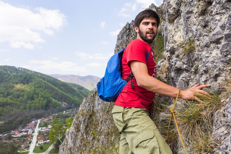 Man climbing stock image. Image of enjoyment, recreation - 170499421