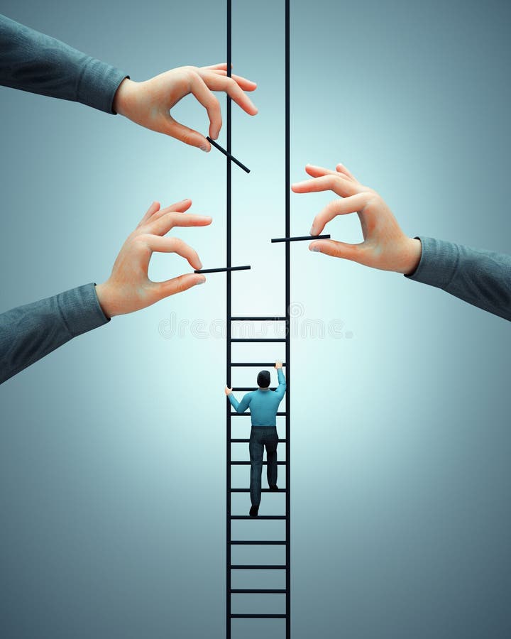 Man Climbs a Ladder. Financial Support and Helping Hand Concept Stock ...