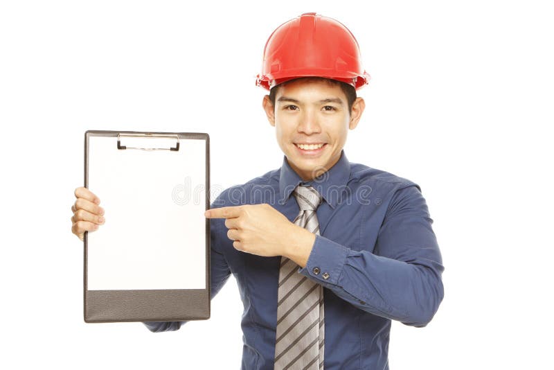 Man with a Clipboard stock image. Image of helmet, board - 25323231