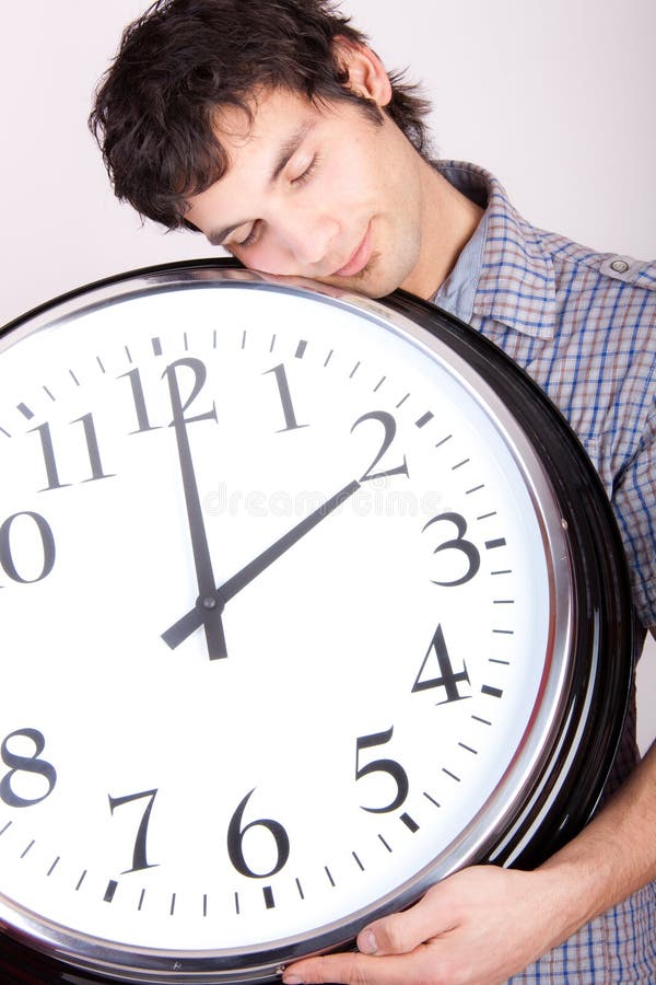 Man with clock stock photo. Image of hurry, oversleep - 13541484