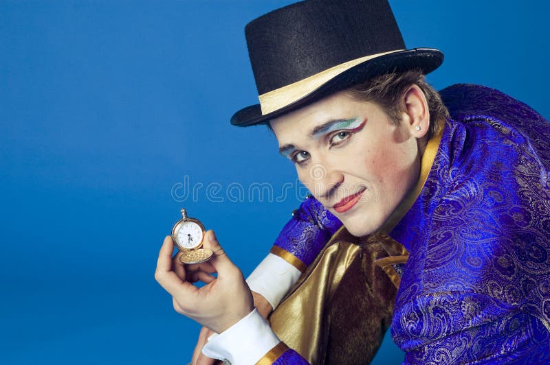 Man with a clock stock image. Image of jacket, caftan - 22454625