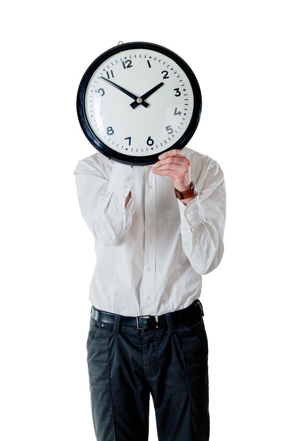 Man and clock stock photo. Image of clock, facial, face - 28057456