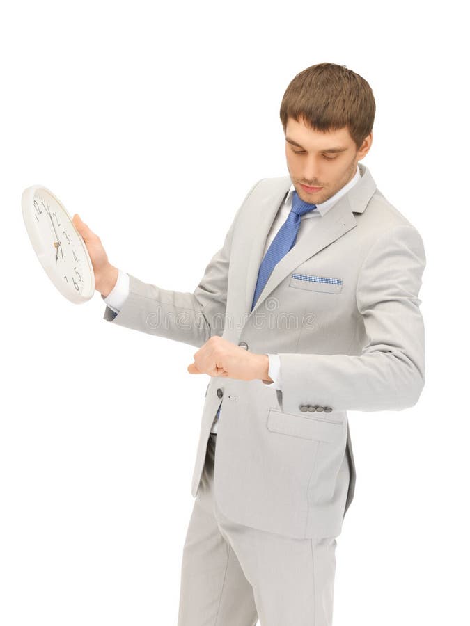Man with clock stock photo. Image of future, oclock, boss - 39727990