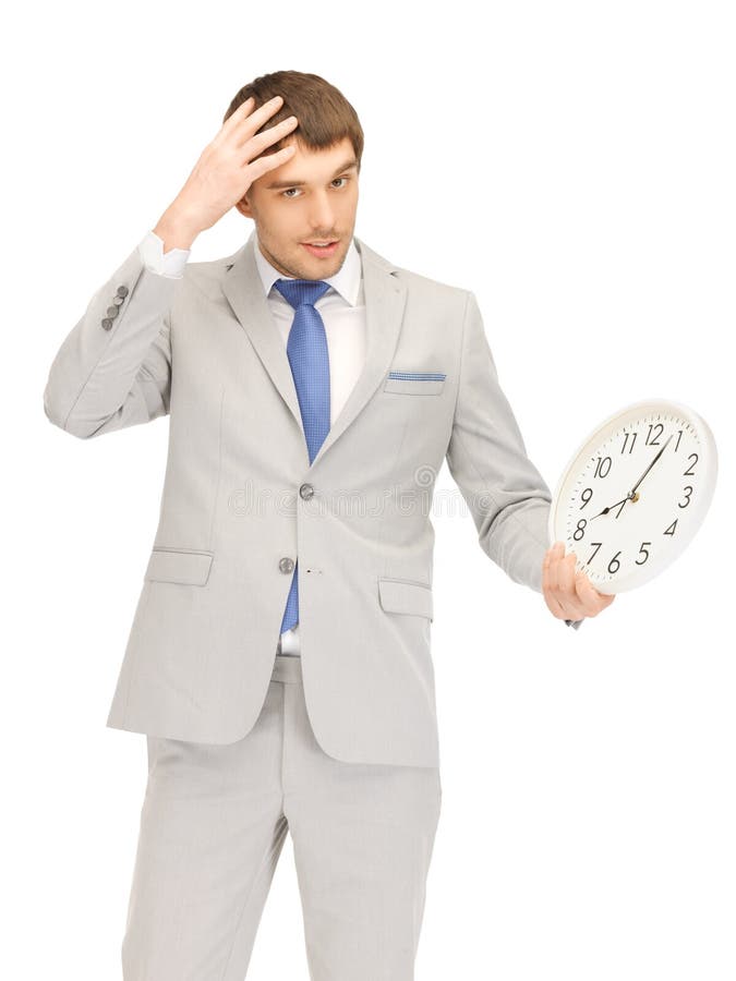 Man with clock stock image. Image of person, model, businesspeople ...