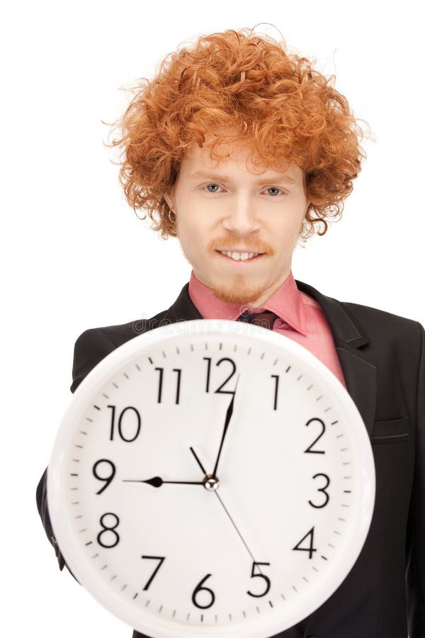 Man with clock stock image. Image of businessperson, deadline - 40107453
