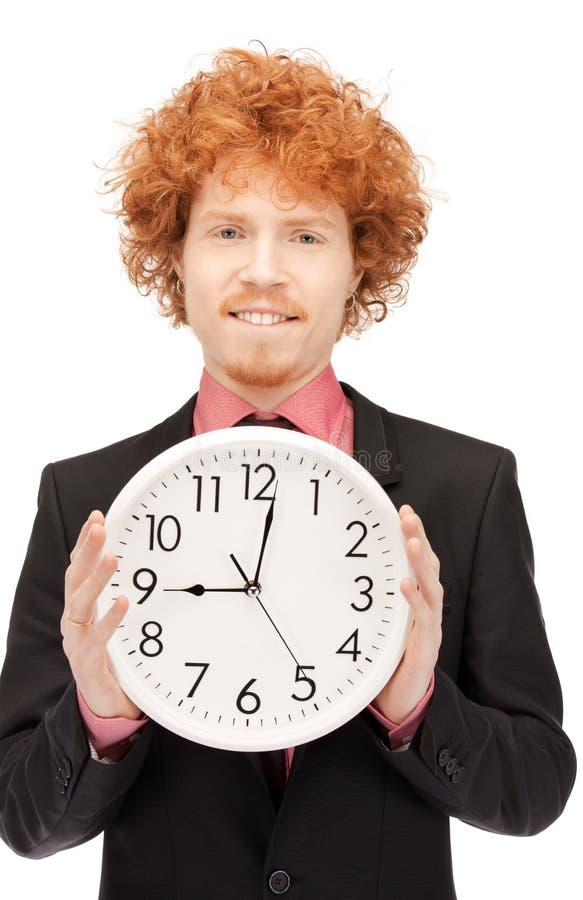 Man with clock stock image. Image of clock, deadline - 40107991