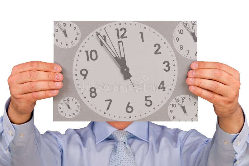 Man with Clock Face stock photo. Image of shirt, holding - 26935342