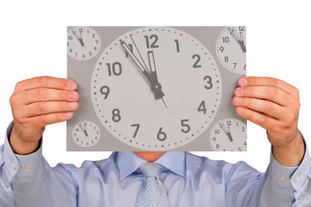 Man with Clock Face stock photo. Image of shirt, holding - 26935342