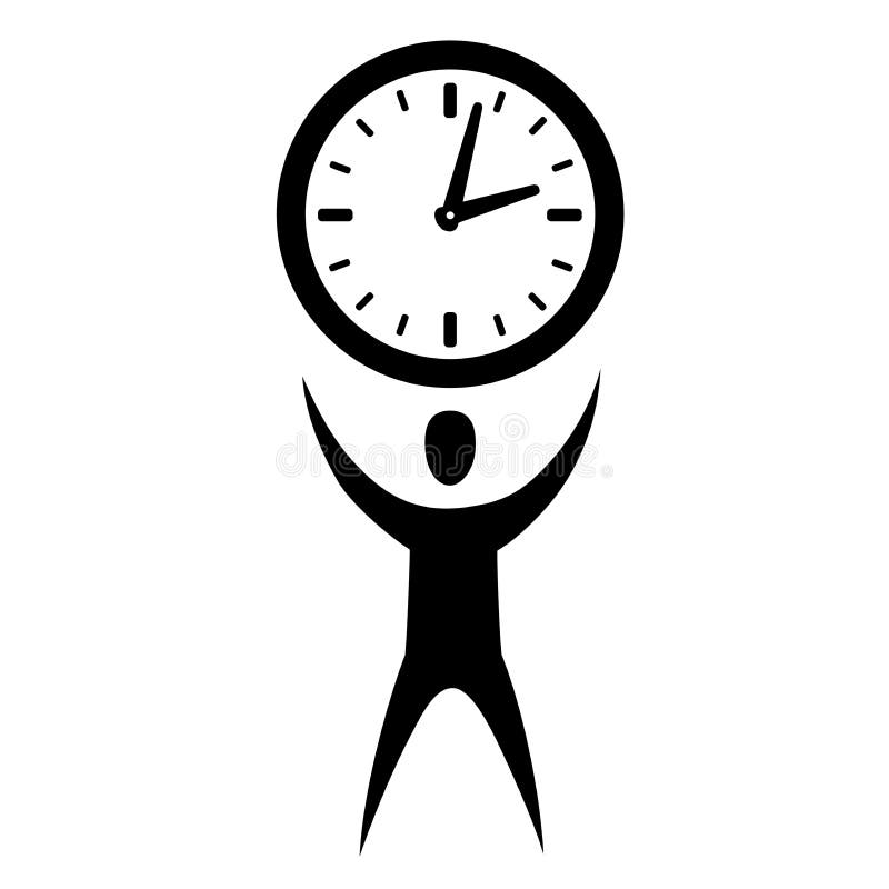 Man with clock stock vector. Illustration of late, element - 70728911