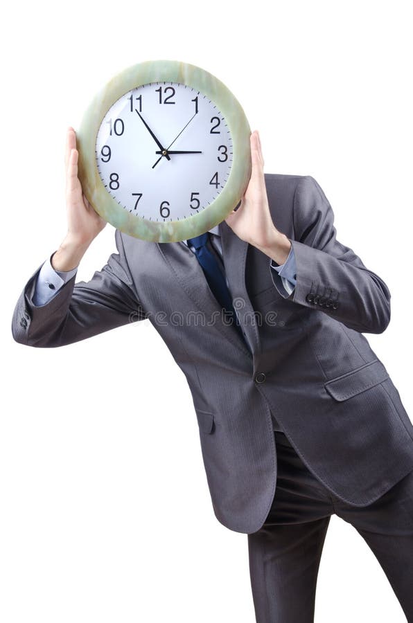 Man leaning on clock stock image. Image of hold, kneeling - 13280995