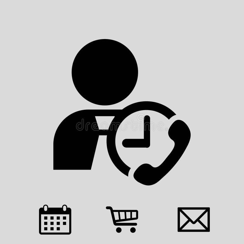 Man Clock Phone Icon Stock Vector Illustration Flat Design Stock Vector ...