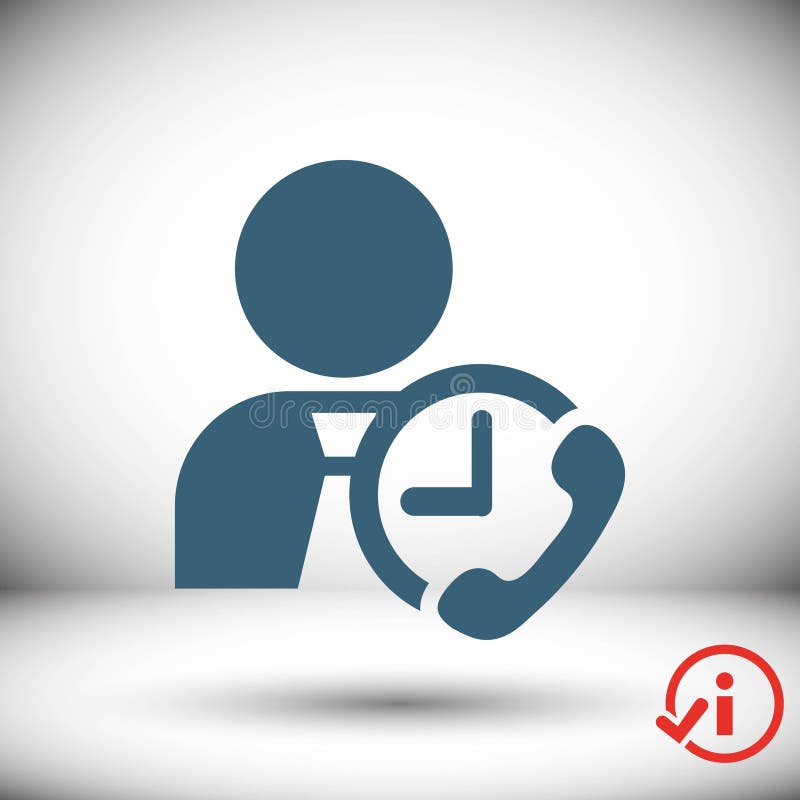 Man Clock Phone Icon Stock Vector Illustration Flat Design Stock Vector ...