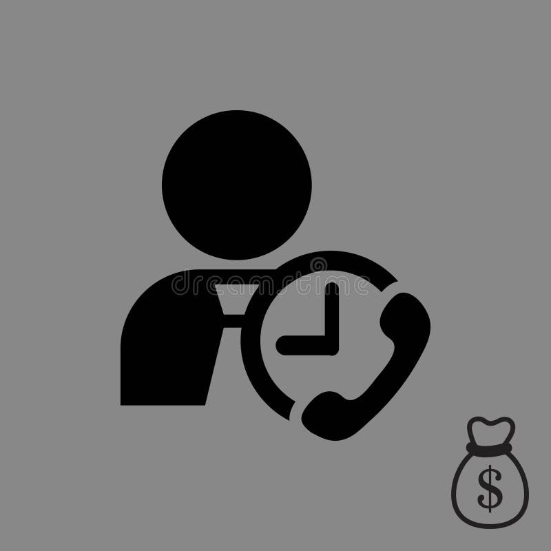 Man Clock Phone Icon Stock Vector Illustration Flat Design Stock Vector ...