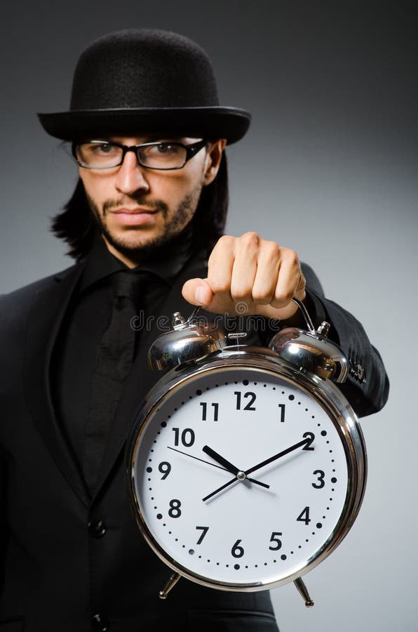 Man with clock wearing stock image. Image of beaver, business - 44750755