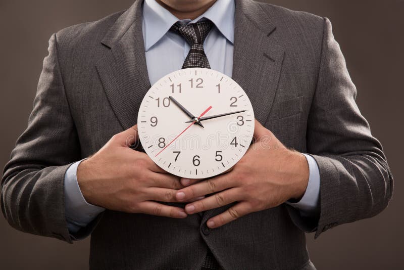 Man with clock stock photo. Image of person, concentration - 35388256