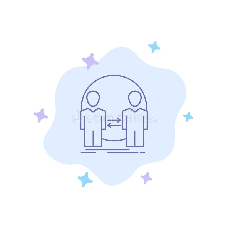Man Clone User Identity Duplicate Blue Icon On Abstract Cloud
