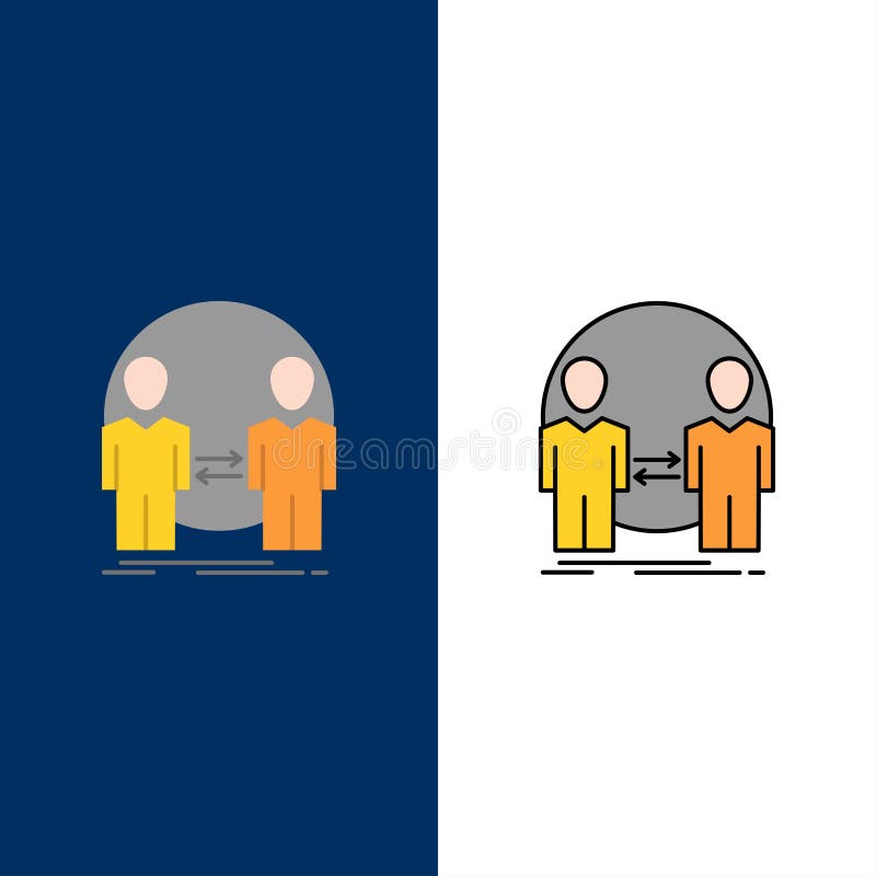 Man Clone User Identity Duplicate Icons Flat And Line Filled Icon