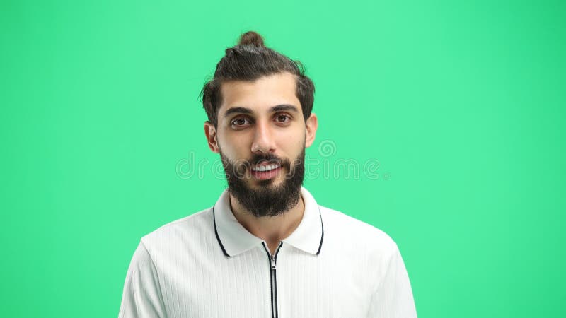 Man, Close-up, on a Green Background Stock Photo - Image of smart, male ...