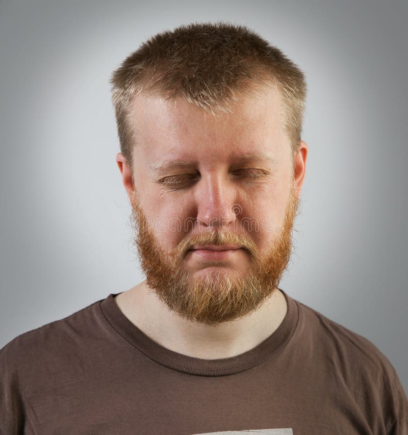 Man Closed His Eyes and Relaxed Stock Photo - Image of mustache ...