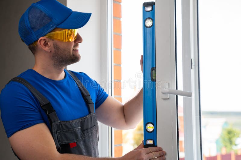 Man Closes Window for Checking Satisfactory State of Handle Stock Photo ...