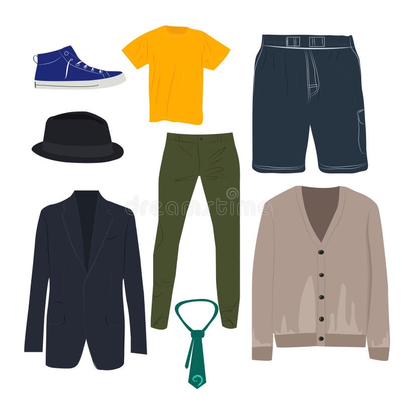 Icons Set Fashion Elements Man Clothing Stock Illustrations – 269 Icons ...