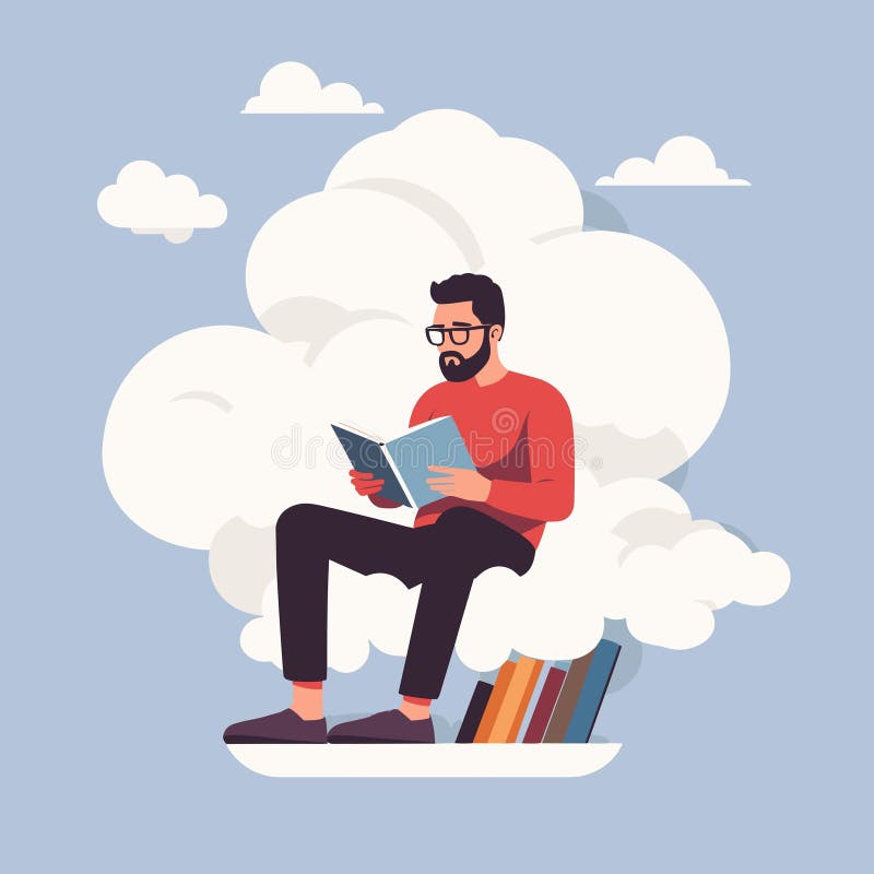 Man with Book Vector Flat Minimalistic Isolated Illustration Stock ...