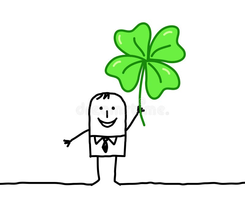 Man with clover stock vector. Illustration of line, symbol - 14919033