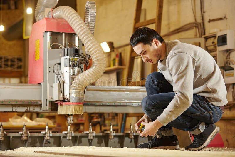 Man at the CNC Machine. Tool with Computer Numerical Control Stock Photo - Image of computer ...