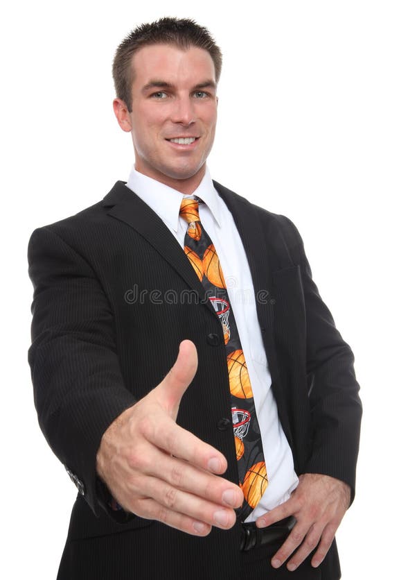 Man Coach Offering Handshake Stock Photo - Image of dress, formal: 12474998