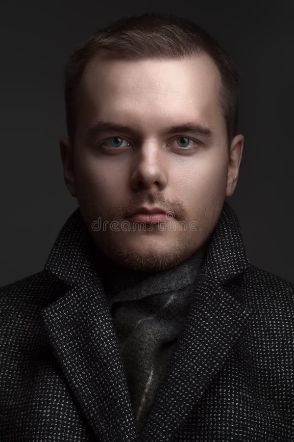 Man in a coat stock photo. Image of model, cool, head - 195581164